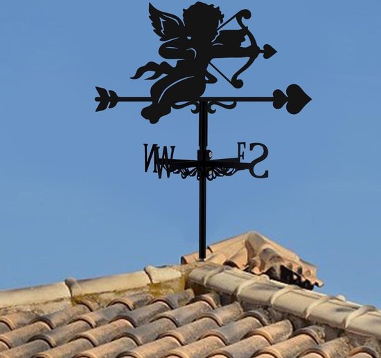 Weerwijzer voor dakmontage - metalen windwijzer voor buiten - zwarte ...