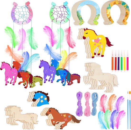 Creatieve knutselset voor kinderen - Hoefijzers en paarden - 47 stuks ...