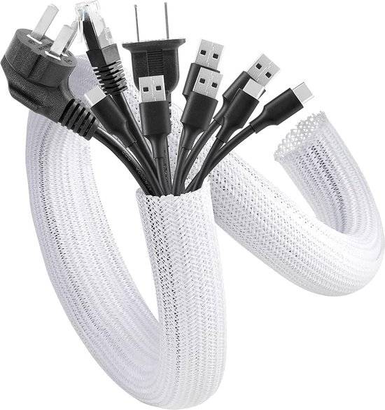 Kabelslang 12-20 mm Zelfsluitend - Flexibel Geweven Kabelmantel voor ...