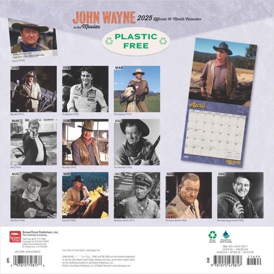 John Wayne Kalender 2025 Movies | bol