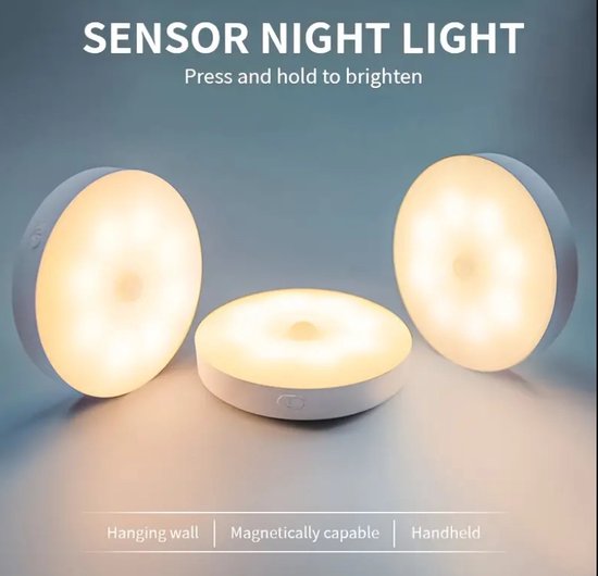 Led lampje met bewegingssensor - Op accu - Draadloos ledlamp - 3 stuks ...