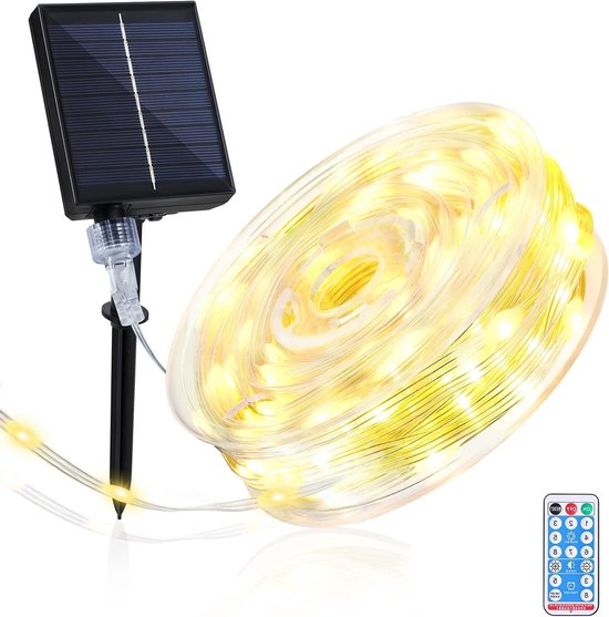Outdoor Solar LED String Lights USB Opladen 100LEDs 39ft 12M ...