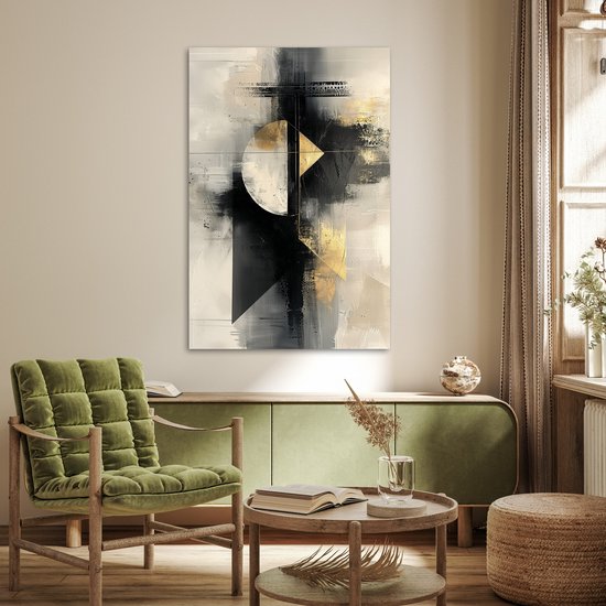 Poster 80x120 cm - Abstract - Zwart - Verf - Modern - Posters - Kamer ...