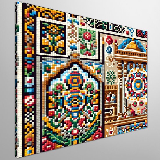 Pixel art relief schilderij | Reliëf van Pikselkunst: Een Kunstwerk in ...