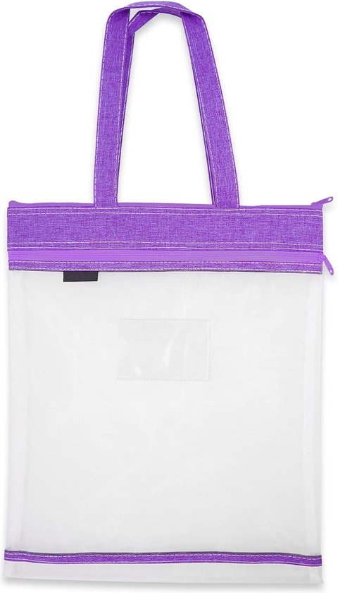 Zipper Pouch with Handle - Student Book Pouch - 2 Compartments - Mesh ...