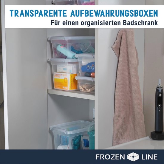 12 x 1L transparante opbergdozen met deksel - BPA-vrij, stapelbaar ...