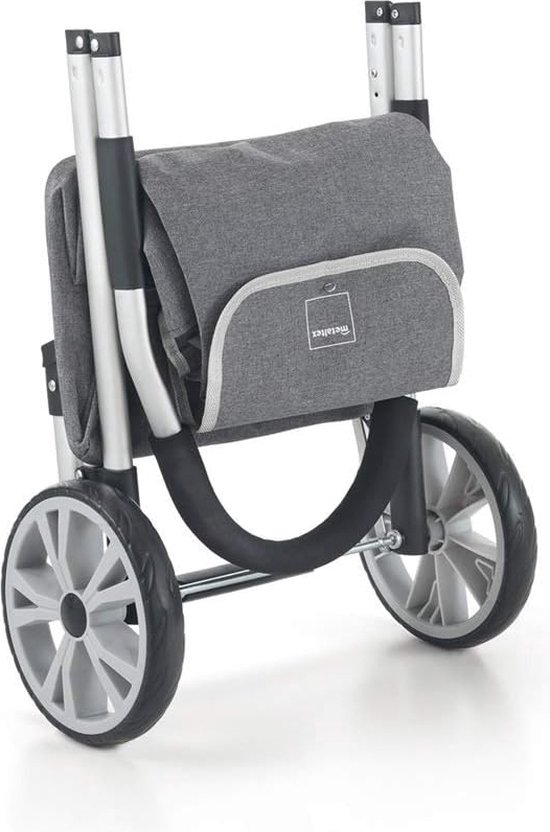 Opvouwbare boodschappentrolley 45 liter - Denim Design blauw met XXL wielen en extra... | bol