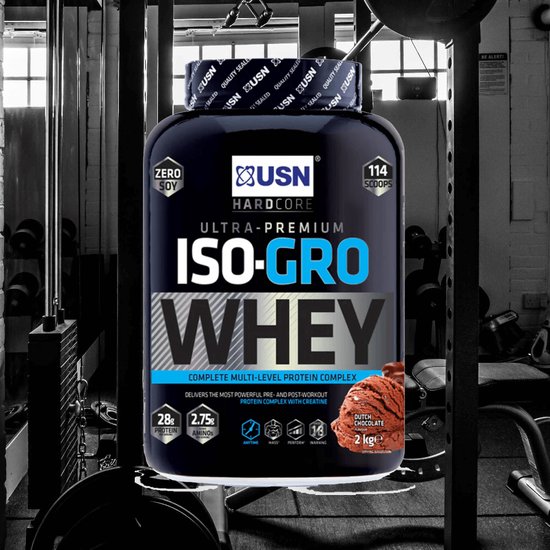 USN ISO-Gro Whey 2 KG - Chocolade - Whey Eiwit Poeder - Spiergroei ...