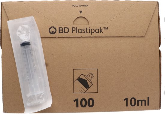BD Plastipak injectiespuit 10ml 3-delig luer-lock 100 stuks (305959) | bol