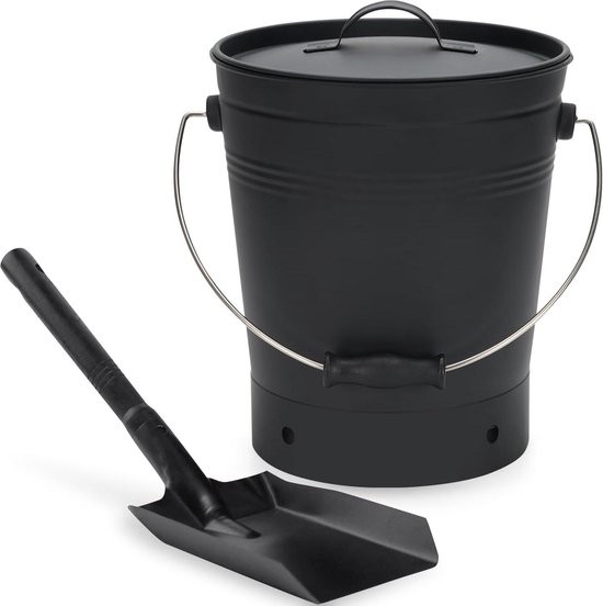 Emmer met Deksel en Houten Handvat - Kolenschep en Ash Carrier Pail ...