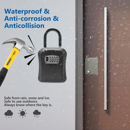4-cijferige cijfercode sleutelkluis weerbestendig - wandmontage ...