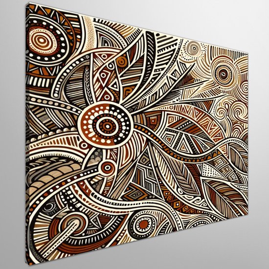 Line art aboriginal schilderij | Indigenous Essence: Vibrant Lines and ...