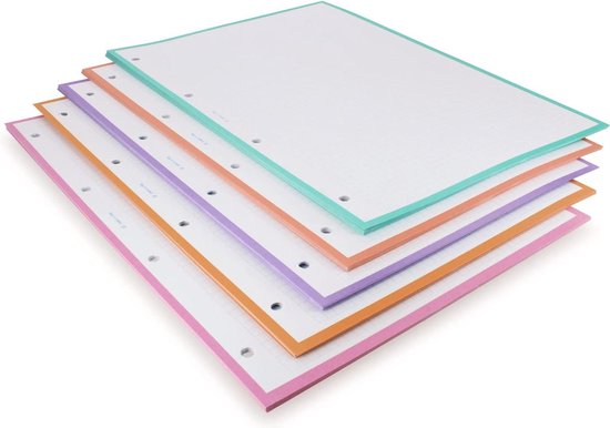 Map 4 ringen gestanst A4 koraal reservebladen - 6 tabbladen en ...