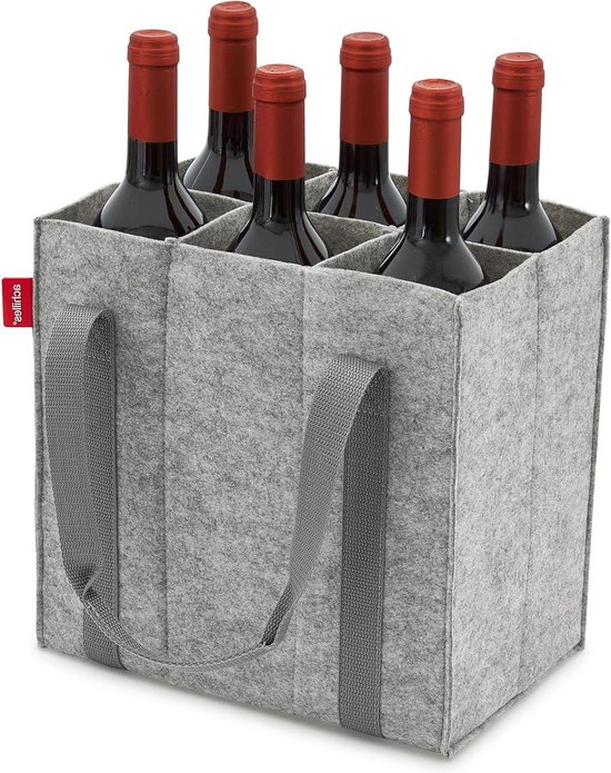 Flessentas met 6 vakken - Voor 15 literflessen - Van vilt - 100% ...