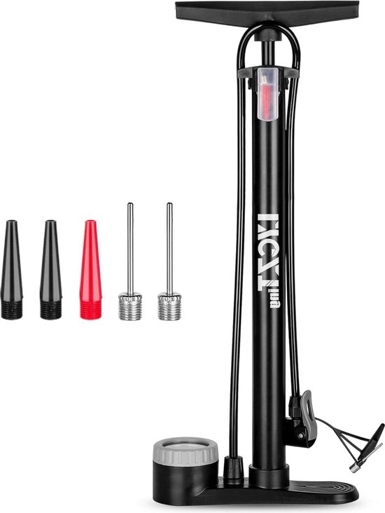 Fietspomp met drukmeter - Fiets vloerpomp voor Presta en Schrader ventielen - 160Psi... | bol