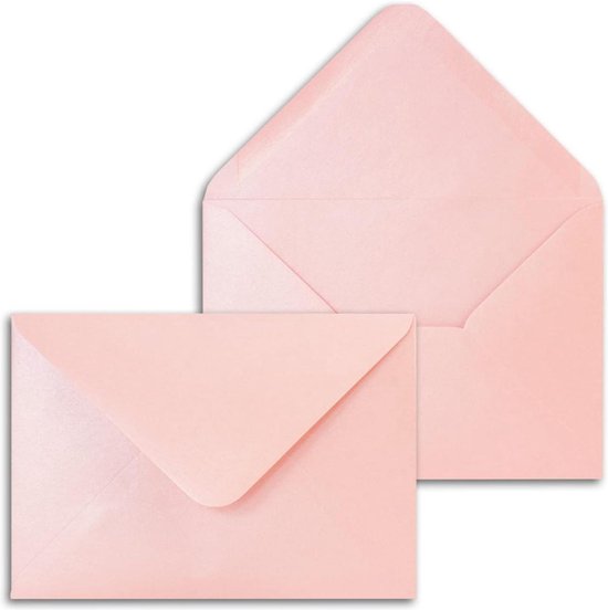 50 x Dusky Pink Metallic Effect DIN C6 Envelopes - 114 x 162 mm ...