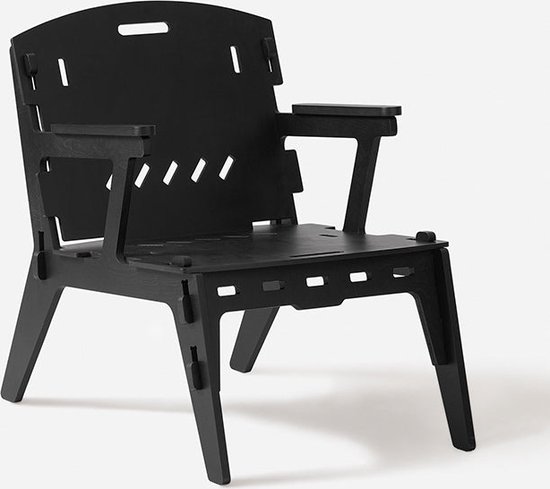 Wood Lounge Chair - Fauteuil - Houten zitting - Eenvoudige montage ...