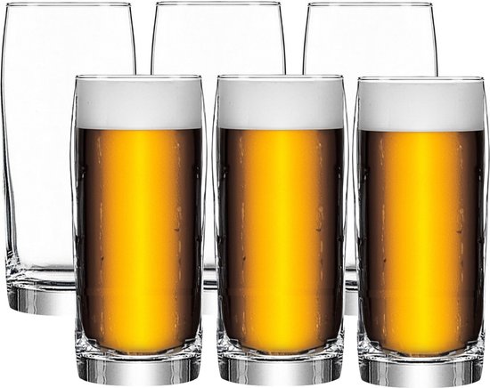 LAV Bierglazen - 6x - 380 ml/0,38L - stevig glas - Stijlvolle glazen - Handige basic... | bol