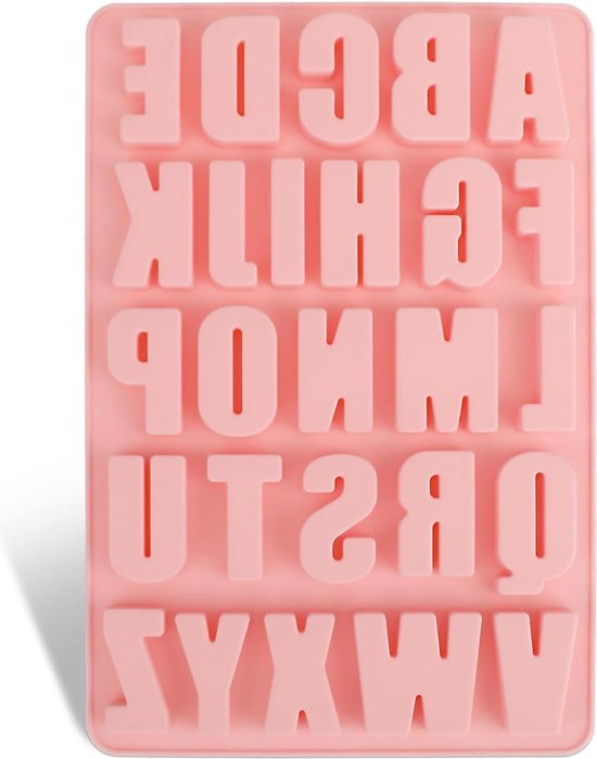 Chocolade vorm siliconen 26 gaten alfabetmotief-letters A-Z-roze ...