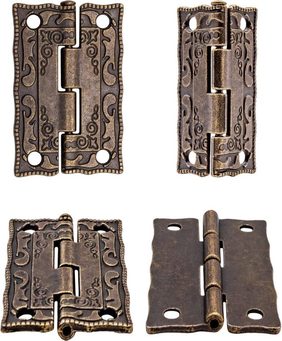 Antique Mini Hinges - Vintage Design 36 x 23 mm Set of 6 - Rustic Decor ...