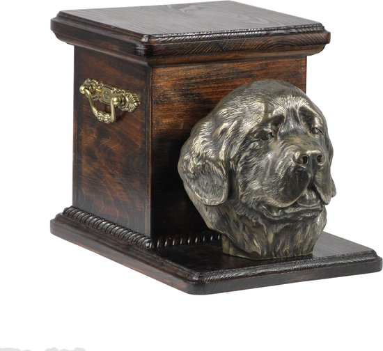 Elegante urn voor Newfoundland met hondenbuste voor asbewaring | bol