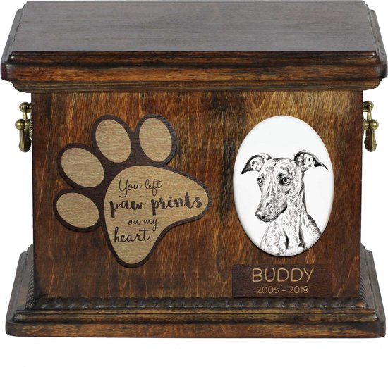 Persoonlijke urn hond voor whippet-honden met foto en asbewaring | bol