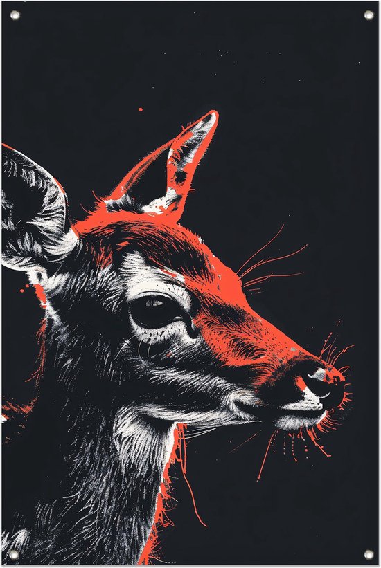 hert kleurrijk poster - Ree tuinposter - Tuinposters Dier ...