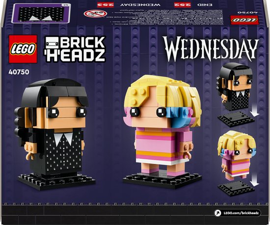 LEGO Wednesday Brickheadz 40750 - Wednesday en Enid | bol