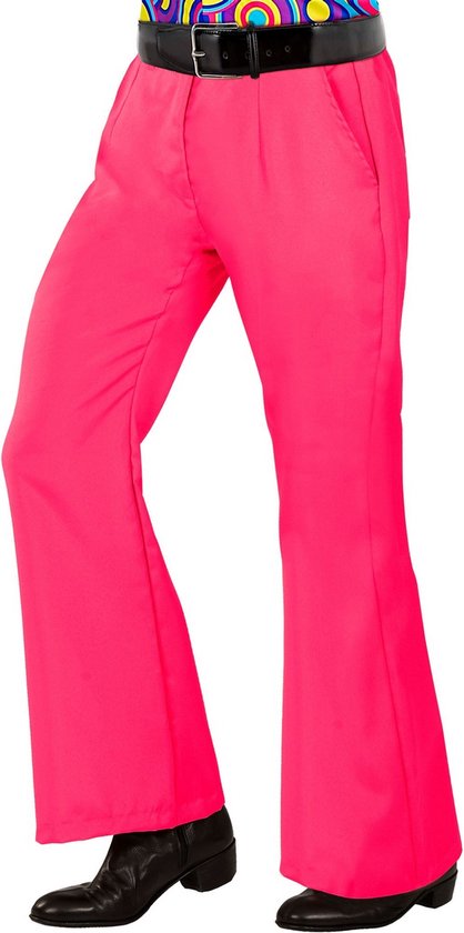 Widmann - Hippie Kostuum - Jaren 70 Soul Dance Broek Roze Man - Roze ...