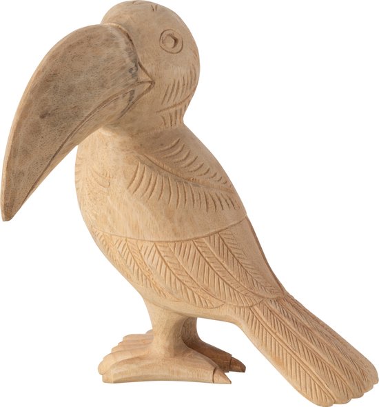 J-line - Toekan Albasia Hout Naturel Large - 29.5x24x33cm | bol