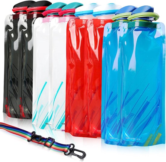 Opvouwbare waterflessen - 8 stuks - 700 ml - herbruikbare drinkfles ...