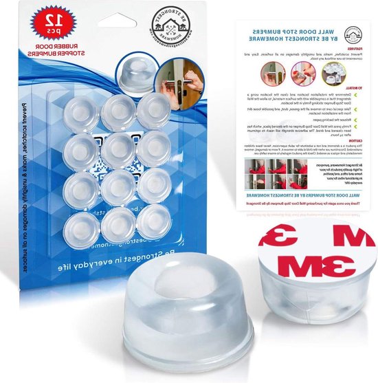 Deurstopper Rubberen - Deurstoppers 12 stuks - Doorzichtige rubberen ...