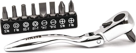 Flex-Head Offset Micro Ratcheting Bit Driver and Bit Set - 4-1/8-inch ...