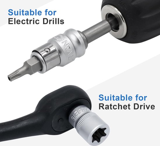 34-Piece Torx Socket Set - Female E-Torx Star Socket - E4-E20 Nuts ...