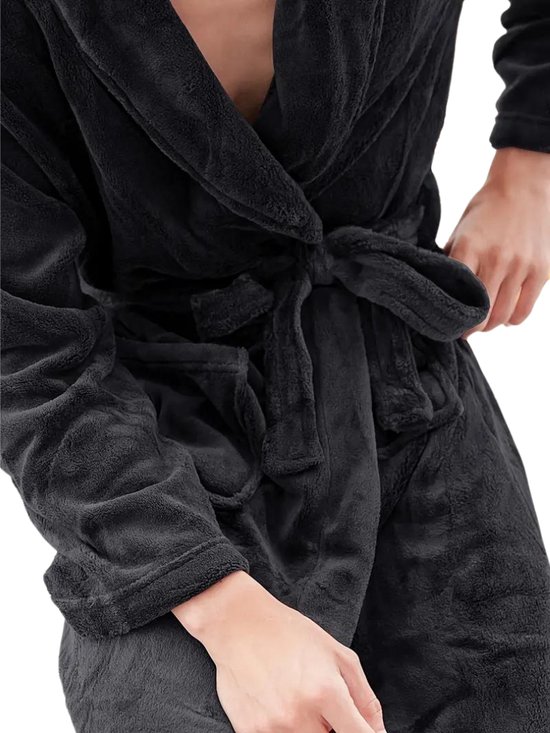 Nivard Badjas Heren - Fleece - Katoen - Badstof - Sauna - Hamam - Wafel ...