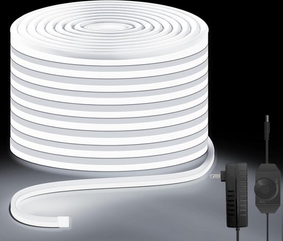 Dimbare Neon Ledstrip 10m - Waterdichte Koude Witte Verlichting voor ...