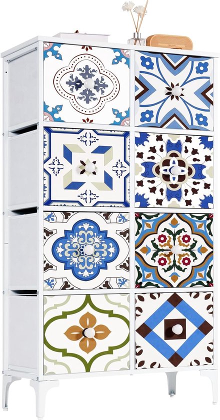 LifeStages® Commode met 8 laden van stof, dressoir met stoffen laden ...