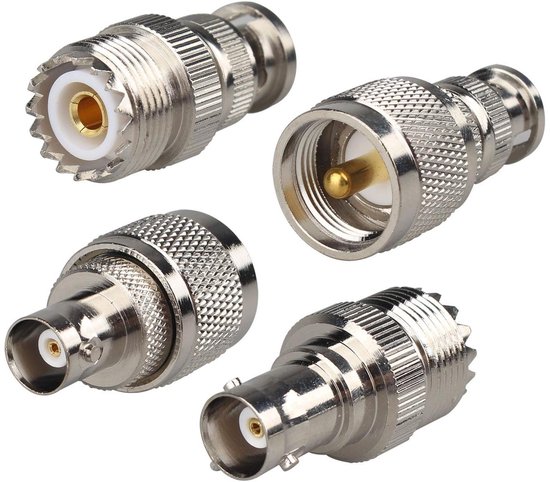 BNC naar UHF-adapterkit - 4 stuks | UHF naar BNC-stekker bus | BNC PL259 SO239 adapter... | bol