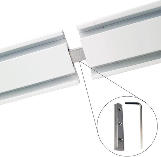 Witte aluminium gordijnrail - Vlakke rails tot 480 cm met ...