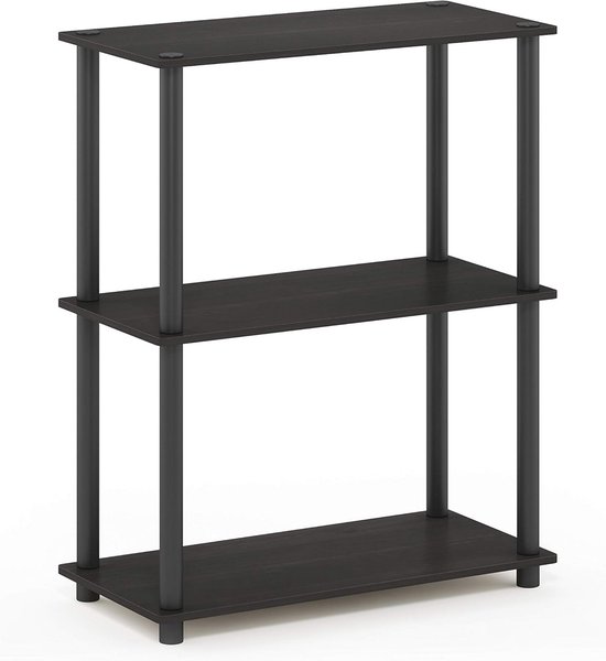 Compact 3-laags multifunctioneel rek voor planken - Espresso/Zwart | bol