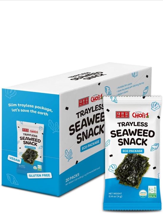 DAECHUN (Choi''s1) Trayless Zeewier Snack, 4gr x 20 stuks, 80gr | bol