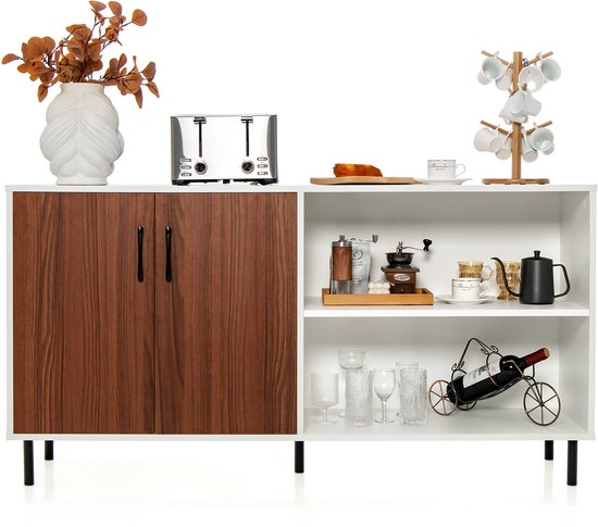 COSTWAY Modern Buffetkast, Credenza Kast met Open Deuren en ...