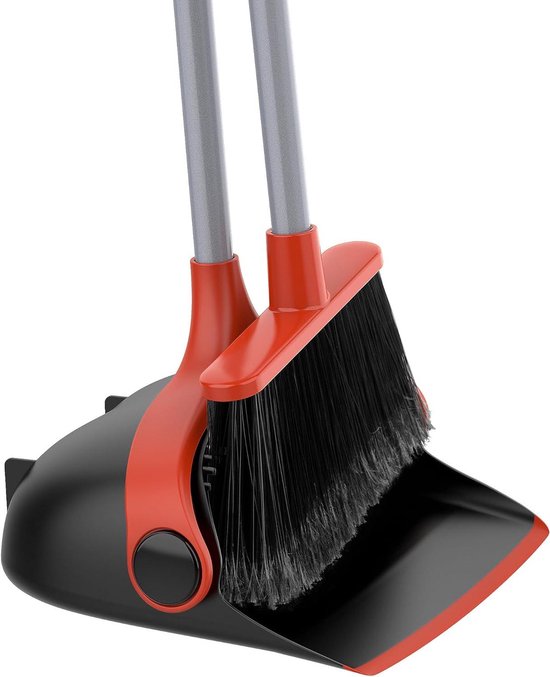 - Set van bezem en stofpan met lange handgreep - Stoffer en blik ...