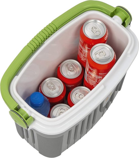 Grijze koelbox - Hoge isolatie met handgreep en ruimte voor 2 liter ...