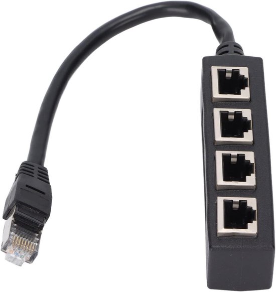 Ethernet Splitter Adapter 1 to 4 Network CAT 7 LAN Splitter Socket ...