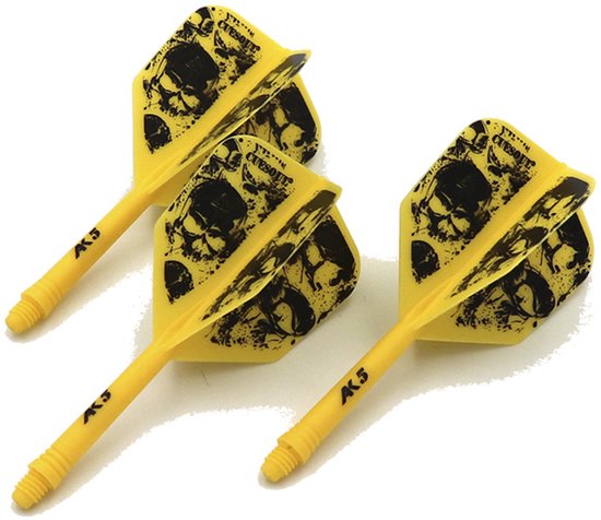 Cuesoul - ROST Integrated Dart Flights - Skeleton Yellow Shape L | bol