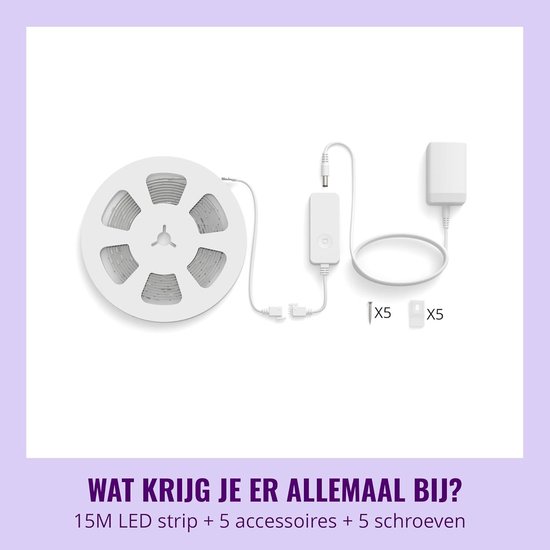 15 Meter RGB LED Strip - 16 Miljoen Kleuren en Wittinten - Op Maat Te ...