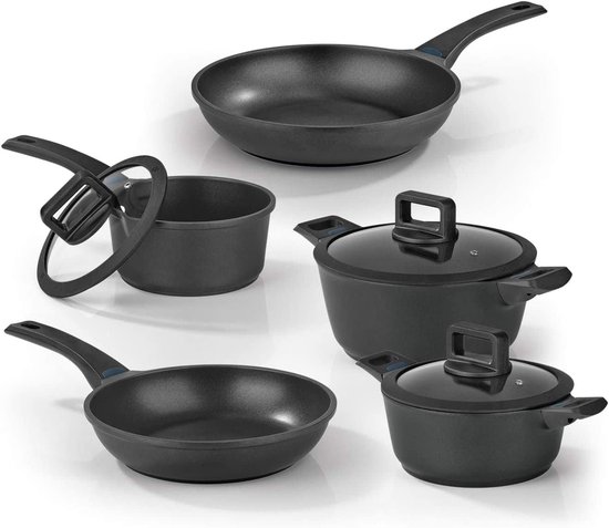 Gegoten Aluminium Pot- en Pannenset - Temperatuurweergave - 8-delig ...