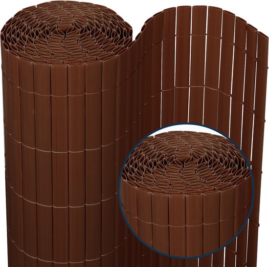 Tuinscherm PVC tuinafscheiding balkonscherm bruin 0.9x4m | bol