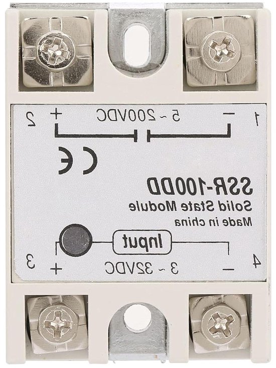 SSR-100DD Solid-State Relaismodule 100A 3-32V DC naar 5-200V DC voor beveiligingssystemen | bol